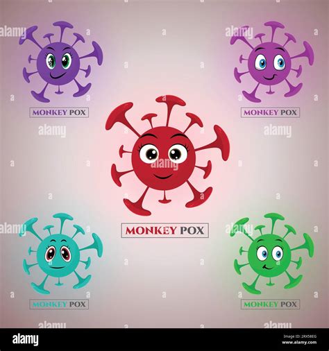 Monkey Pox Virus In Cartoon Style Vector Illustration Of Flat Style