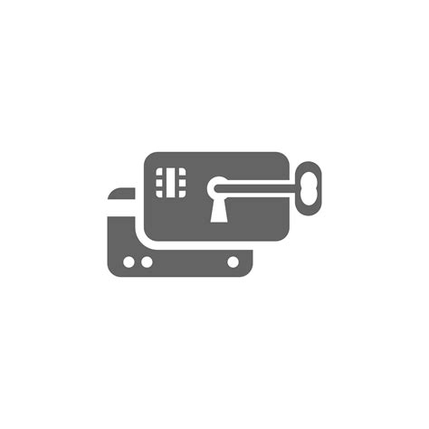 Card Lock Credit Card Online Payment Secure Banking Security Key Vector Icon Illustration