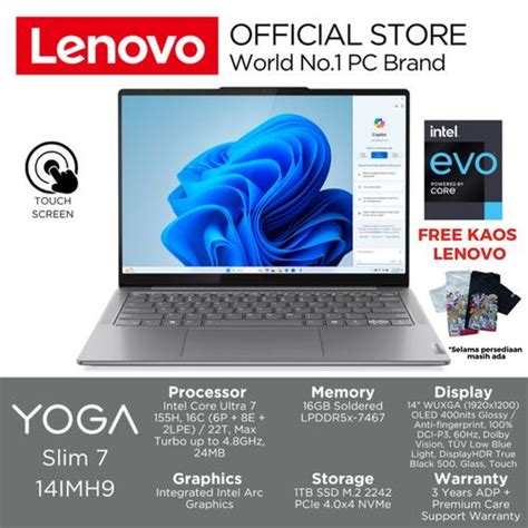 Promo Laptop Lenovo Yoga Slim IMH OLED Touch Core Ultra GB TB Cicil X Jakarta
