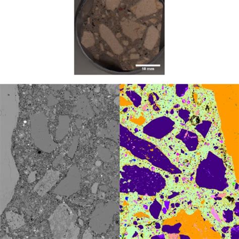 Large Concrete Sample Top And Corresponding Sem Phase Classification Download Scientific