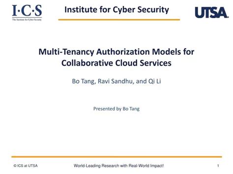 Ppt Multi Tenancy Authorization Models For Collaborative Cloud Services Powerpoint