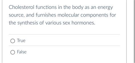 Cholesterol Functions In The Body As An Studyx