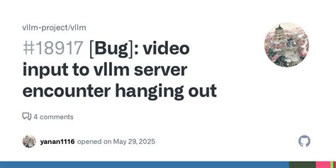 Bug Video Input To Vllm Server Encounter Hanging Out · Issue 18917 · Vllm Projectvllm · Github