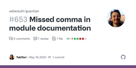 Missed Comma In Module Documentation By Tokitori · Pull Request 653 · Ueberauthguardian · Github