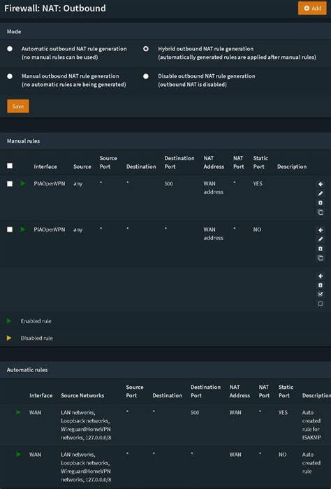 Q Outbound Nat Rules For Openvpn Pia Ropnsensefirewall