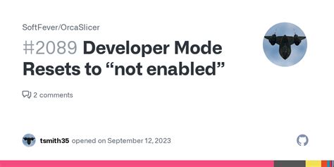 Developer Mode Resets To “not Enabled” · Issue 2089 · Softfever