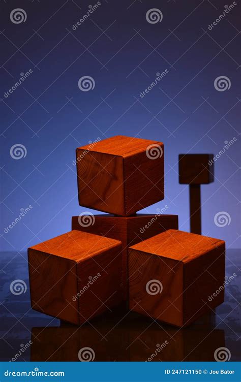 Collection Of Stacked Wooden Cubes Stock Photo Image Of Monument Conformity 247121150