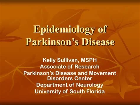Ppt Epidemiology Of Parkinsons Disease Powerpoint Presentation Free