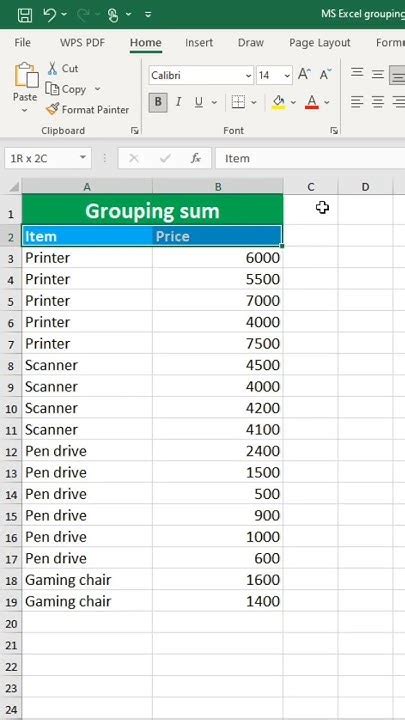 Grouping Sum Formula Excel Excelformula Exceltips Newexcel