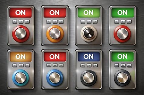Coleção Realista De Interruptores De Alternância Para Controle De Ligação E Desligação Imagem