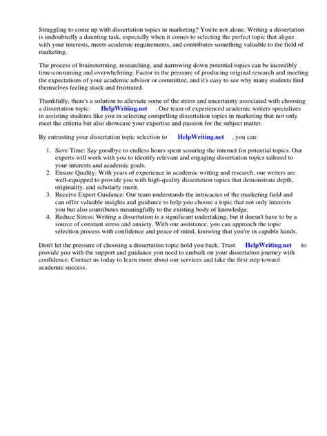 Dissertation Topics In Marketing Pdf Marketing Brand