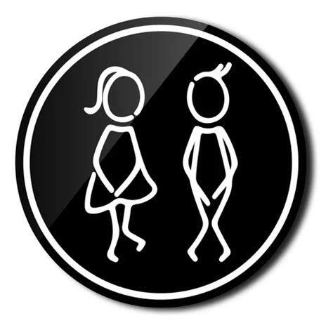Letrero De Acrílico 3mm Baños Mixto Hombre Y Mujer Caricatur Meses