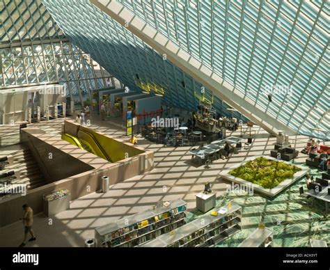 Entrance Lobby Seattle Public Library Washington State Usa Stock