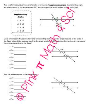 Parallel Lines Transversals Guided Notes By Pink Pi Math And Sci