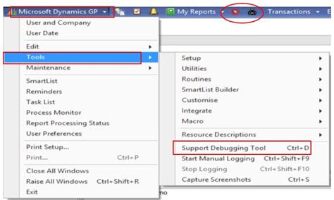 Support Tools For Microsoft Dynamics Gp Support Debugging Tool