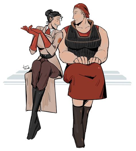 Medic Heavy Red Heavy And Red Medic Team Fortress Drawn By Windee Danbooru