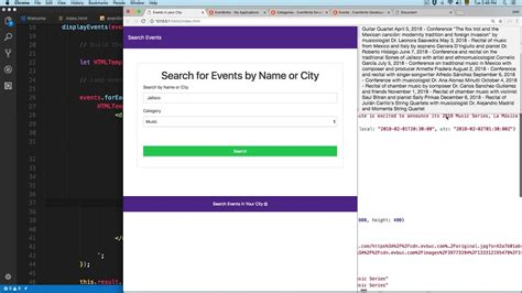 Javascript Course Display Events With Eventbrite Api And Fetch Api Youtube