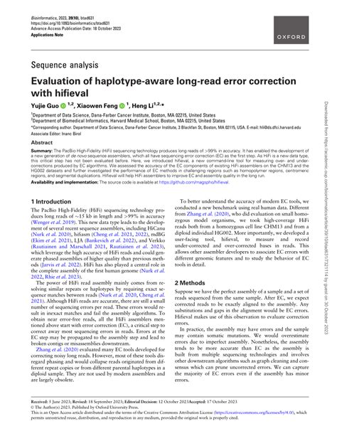 Pdf Evaluation Of Haplotype Aware Long Read Error Correction With Hifieval