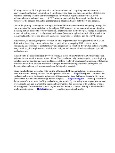 Thesis Erp Implementation Pdf Enterprise Resource Planning Computing