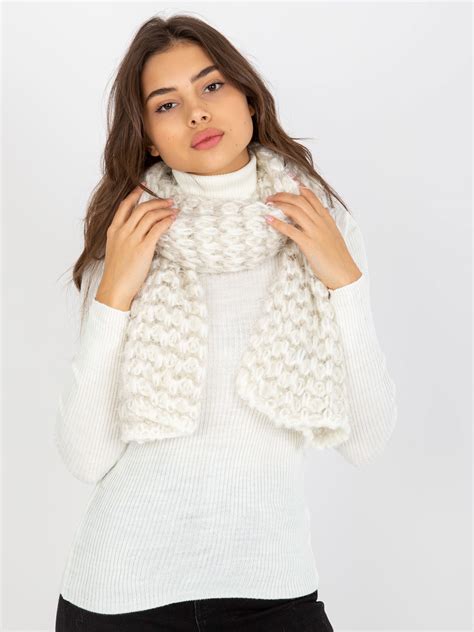 Плетен бял шал Trendo Bg