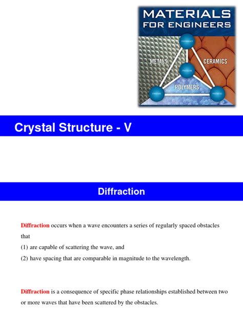 Lecture 7 Imperfections In Solids I Pdf Diffraction X Ray Crystallography