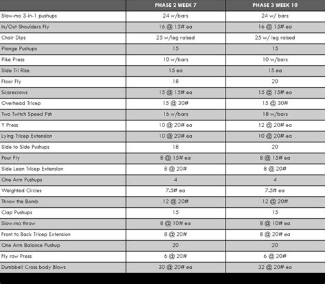 P90x Plyometrics Sheet