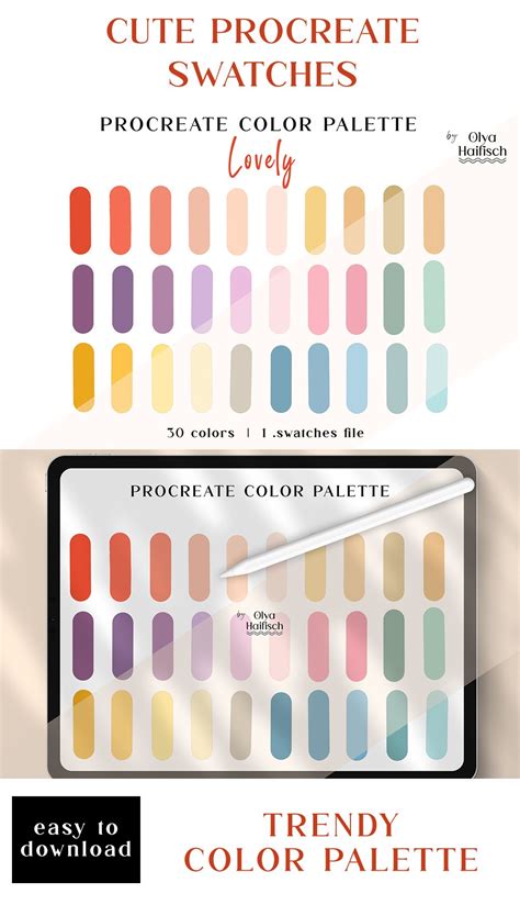 Bright Procreate Color Palette Colorful Procreate Swatches
