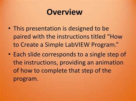 An Interactive Guide To Creating A Simple Labview Program Ppt Free Download