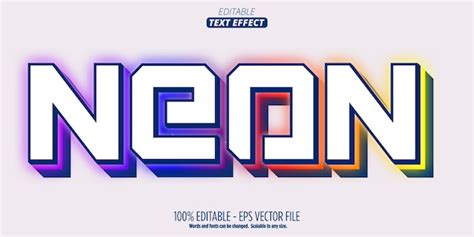 Premium Vector Neon Glowing Text Effect Editable Neon Light Text Style