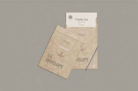 C4 Envelopes Mockup Product Mockups Ft Paper And Postal Envato