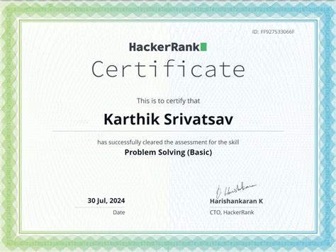 Karthik Srivatsav On Linkedin Certification Problemsolving Coding