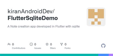 Github Kiranandroiddev Fluttersqlitedemo A Note Creation App Developed In Flutter With Sqlite