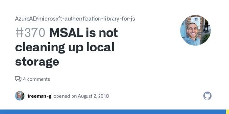 Msal Is Not Cleaning Up Local Storage Issue Azuread Microsoft Authentication Library