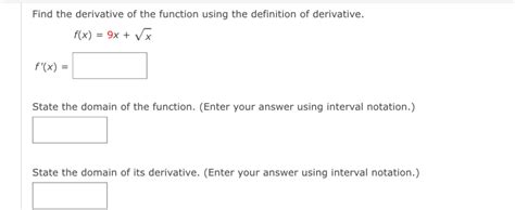 Solved Find The Derivative Of The Function Using The