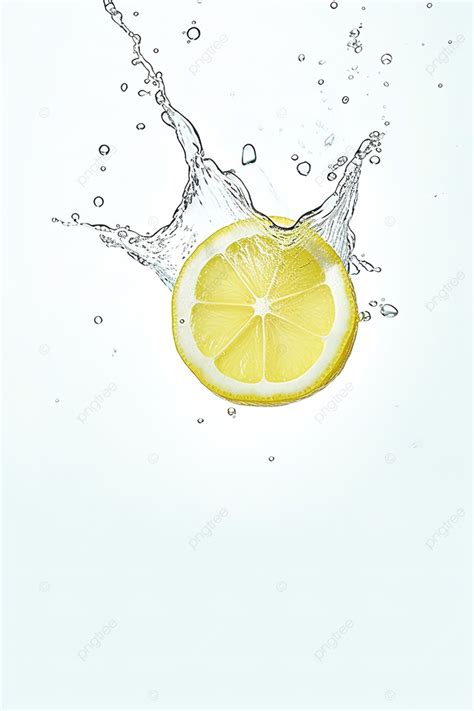 흰색 표면에 미지근한 물에 떨어지는 레몬 배경 배경 화면 및 일러스트 무료 다운로드 Pngtree