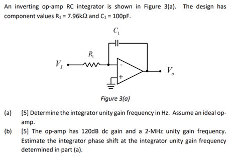Solved An Inverting Op Amp Rc Integrator Is Shown In Figure