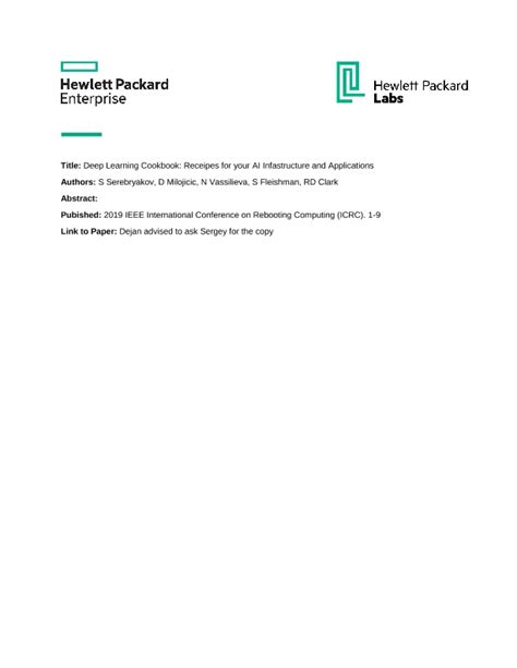 deep learning cookbook receipes for your ai infastructure and applications