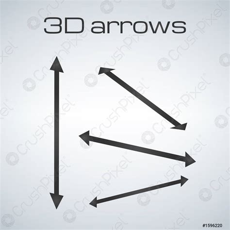 Simple Double Sided Arrows In Different Directions For D Presentation Stock Vector