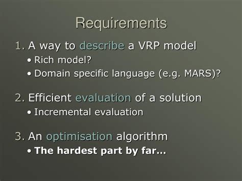 Ppt Towards A General Meta Heuristic Optimiser For Vehicle Routing Experiments On Six Vrp