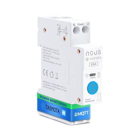 Nous Smart Fuse Switch For Din Rail 25a With Power Monitoring Wi Fi Tasmota Esp32 Mqtt