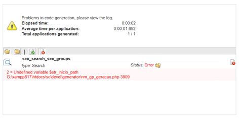 Security Generating Undefined Variable When Generating Scriptcase 9