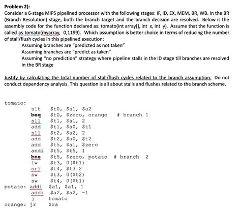 Solved Consider A 6 Stage Mips Pipelined Processor With The