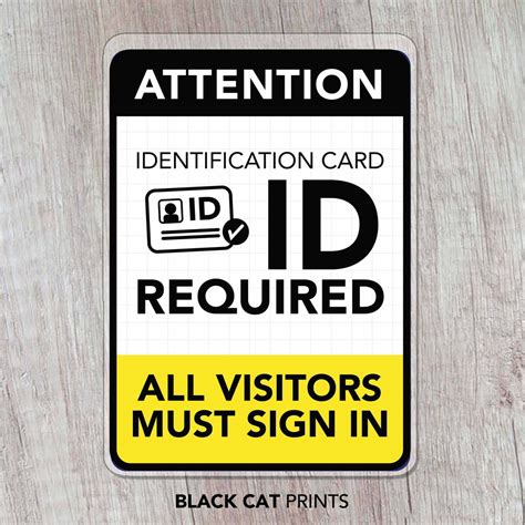 Id Required All Visitors Must Sign In Sign Laminated Signage Sign Board Shopee Philippines