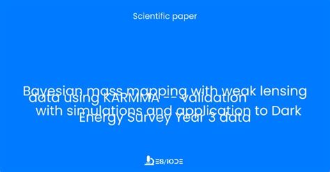 Es Iode On Linkedin Scientific Research Bayesian Mass Mapping With Weak Lensing Data Using…