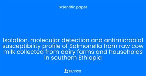 Esiode On Linkedin Scientific Research Isolation Molecular Detection And Antimicrobial