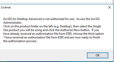 Solved ArcGIS For Desktop Is Not Authorized For Use Esri Community