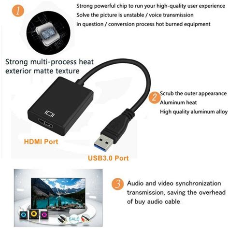 1080p Hd Portable Usb 3 0 To Hdmi Converter Audio Video Adapter