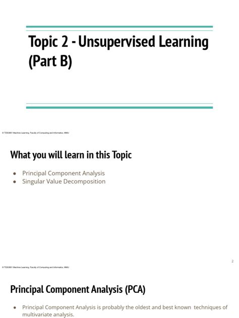 Topic 2 Unsupervised Learning Part B Pdf