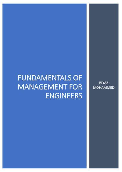 Fundamentals Of Management For Engineers Computerized Notes For Engineering By Riyaz Mohammed