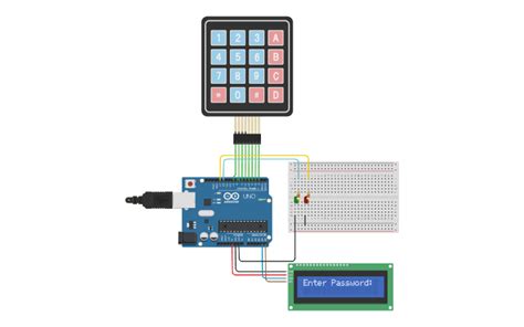 Circuit Design Keypad Password B0347 Tinkercad